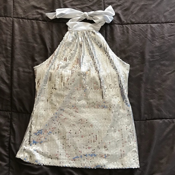 Body Central | Tops | Silver Sequin Halter Top | Poshmark